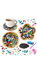 Amazon.com: DIY Mosaic Tiles Crafts Kits for Adults, Mixed Stained ...