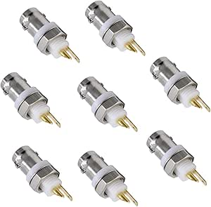 Amazon.com: BNC Chassis Panel Mount Socket,BNC Female Jack Bulkhead Solder Panel Mount Insulated ...