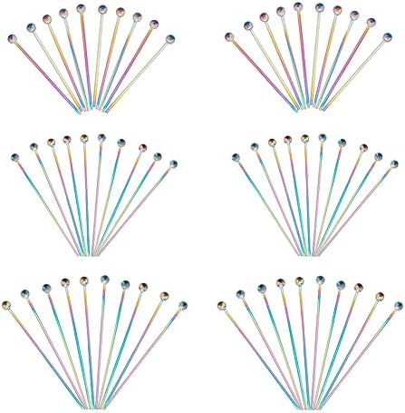 Amazon.com: UNICRAFTALE 60pcs Rainbow Stainless Steel Head Pins 3 Sizes ...