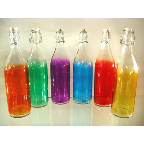 Buy Devnow Glass Cerve Spa Water Bottle Multicolor 1000ml, Set of 6 ...