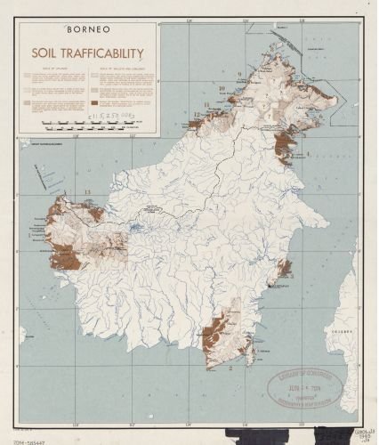 1945 Map Borneo soil trafficability - Size: 20x24 - Ready to Frame ...