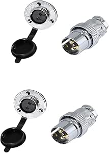 Amazon.com: 2 Pack of GX25 M25 Aviation Connector Reverse Mount Flange 2/3/4/5/6/7/8 Pins Plug ...