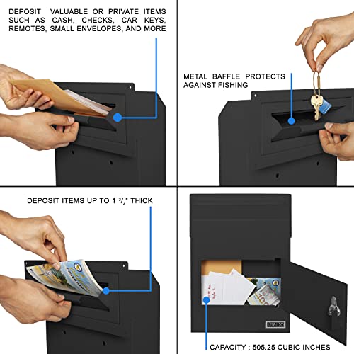 Snapklik.com : DuraBox Through-The-Door Locking Drop Box D500, Heavy ...