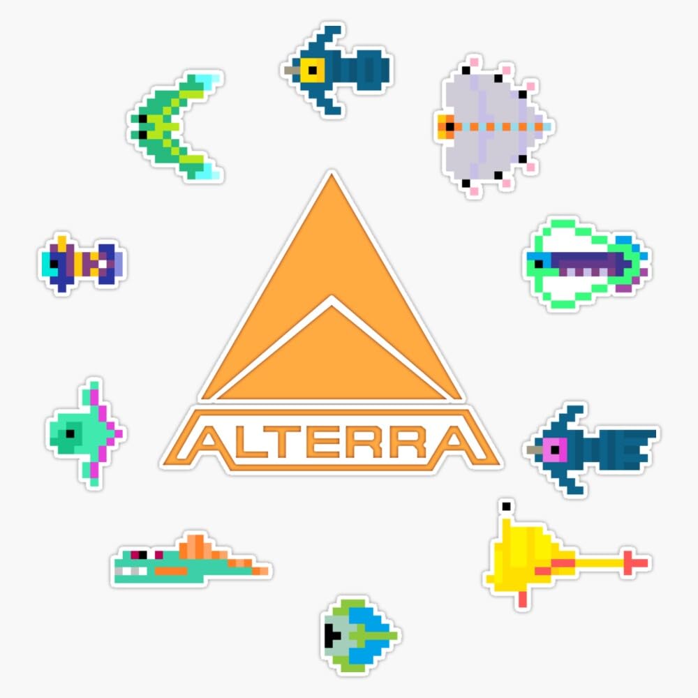 Amazon.com: MAGNET Subnautica Alterra Logo Pixel Art Fish Magnetic ...