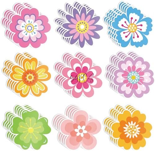 Amazon.com: 54 Pcs Flower Cutouts Summer Flowers Bulletin Board ...