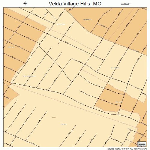 Large Street & Road Map of Velda Village Hills, Missouri MO - Printed ...