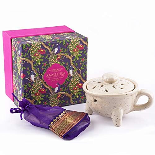 Antarkranti Aroma Therapy Samidha Patra Gift Set White Dhoop Dani with ...