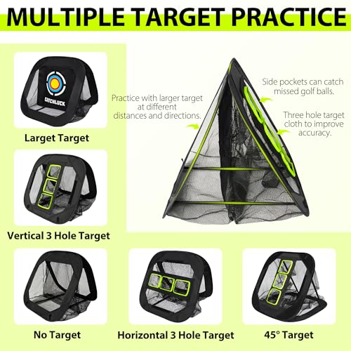 CATCHLUCK Golf Chipping Net Pop Up Practice Net 5 In 1 Golf Target for ...