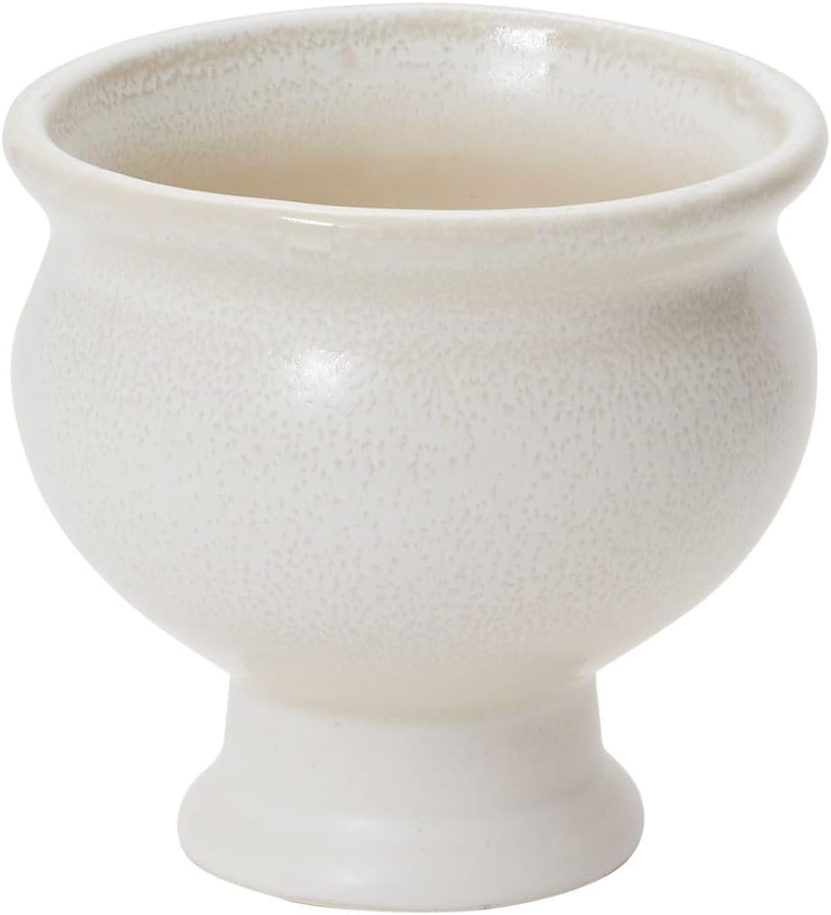 Amazon.com: Dawson Ceramic Compote Bowl | White Vase l Distressed ...
