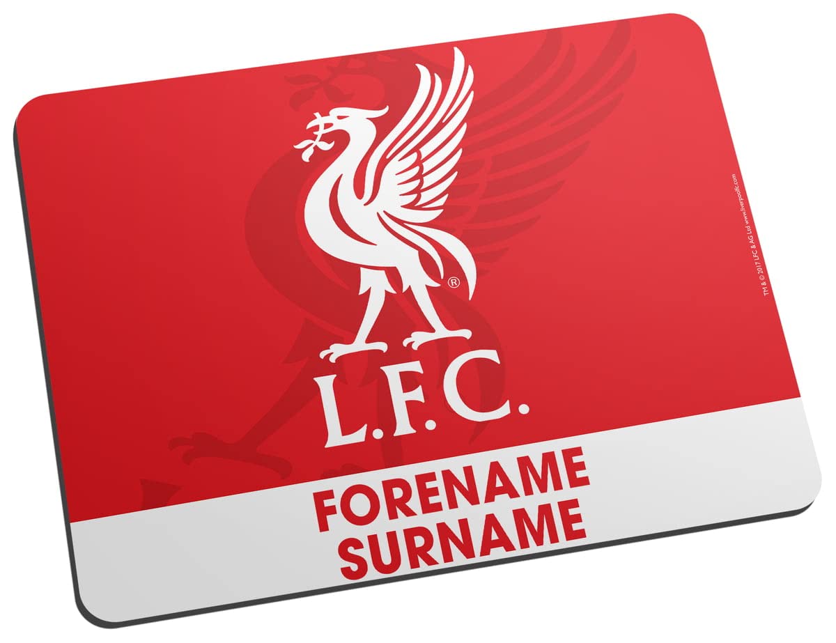 Personalised Mouse Mat for Liverpool FC fans, featuring club crest ...