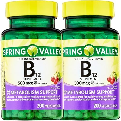 Amazon.com: Sublingual B12 500 mcg- Spring Valley 500 mg Cherry Flavor ...