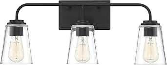 Meridian M80044MBK Vanity, 3-Light 180 Total Watts, Matte Black ...