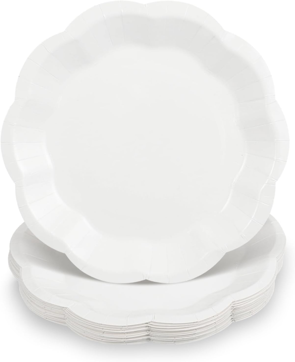 Amazon.com: NatNarr 30pcs Scalloped Plates, 7 Inch Disposable White ...