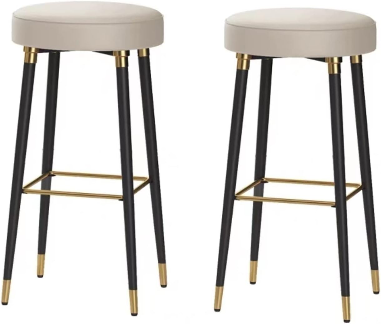 Amazon.com: YokIma Metal White Round Leather Counter Bar Stools Sets of ...