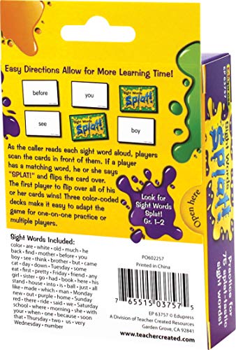 Snapklik.com : Edupress Sight Words Splat Game Grades K-1