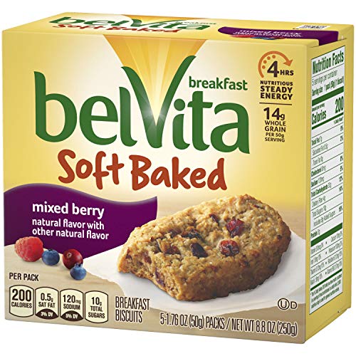 belVita Soft Baked Mixed Berry Breakfast Biscuits, 5 Packs (1 Biscuit ...