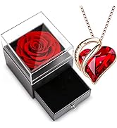 Amazon.com: Red Rose Gift Box- SWEETIME Enchanted Real Rose with Ruby ...