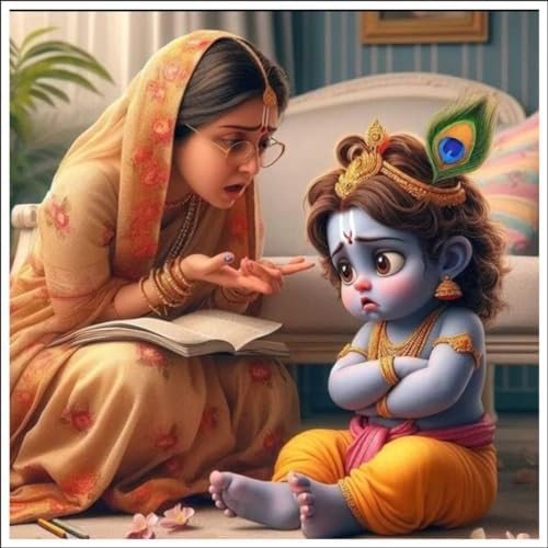 V2H Beautiful Baby Krishna God Wall Poster for Pooja Room, Sport, Kids ...