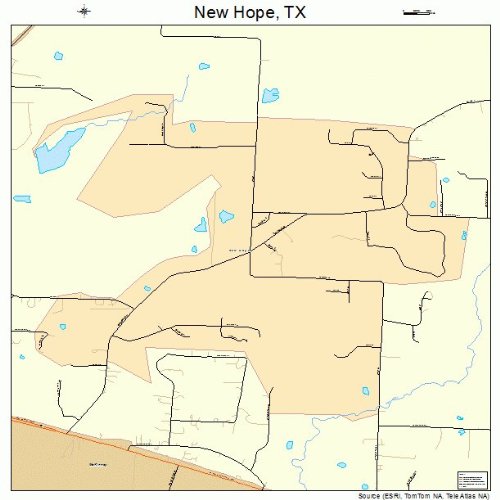 Amazon.com : Large Street & Road Map of New Hope, Texas TX - Printed ...