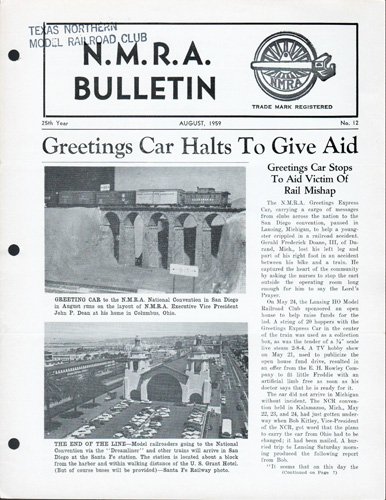 NMRA Bulletin Magazine, August 1959 (25th Year No. 12): Amazon.com: Books