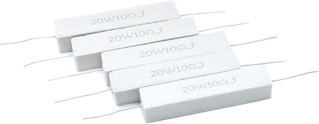 Amazon.com: TOUHIA 10pcs Wirewound Ceramic Resistor 20W 10ΩJ ...