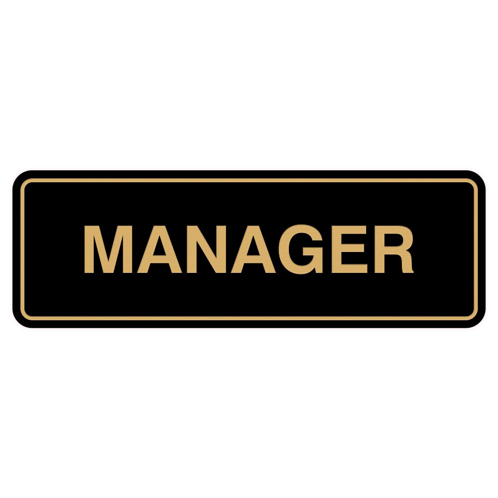 Amazon.com : Standard Manager Door/Wall Sign - Black/Gold - Medium ...
