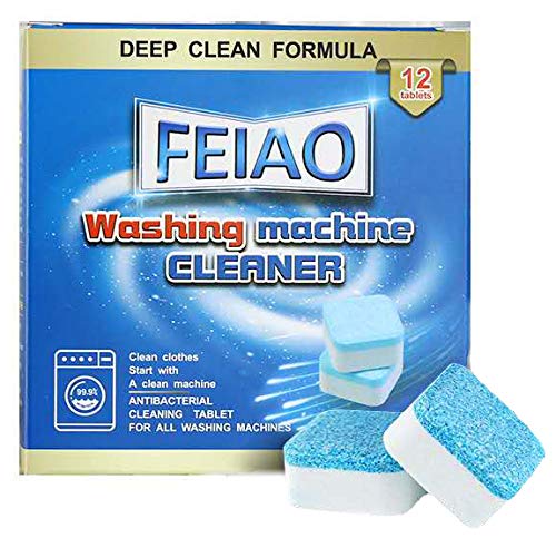FEIAOl Washing Machine Cleaner Effervescent Tablets, 12 Solid Washer ...