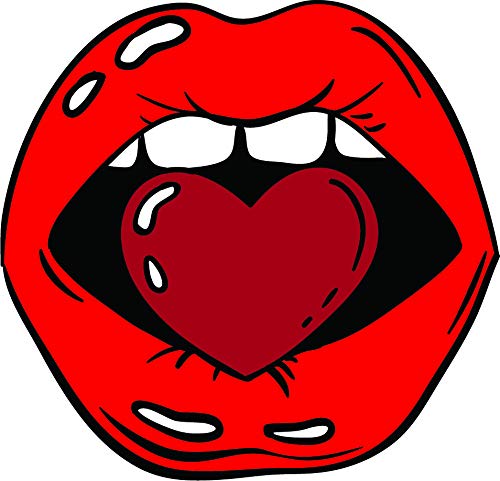 Sexy Luscious Red Comic Style Lips Food Cartoon Art Vinyl Sticker ...