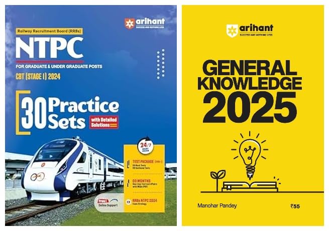 ARIHANT RRB NTPC 2024-25 Exam Practice Guide: Current Affairs, Solved ...