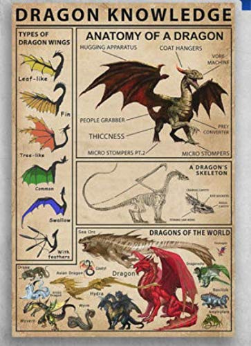 Amazon.com: Dragon Knowledge Types of Dragon Wings Poster 16x12 Inch ...