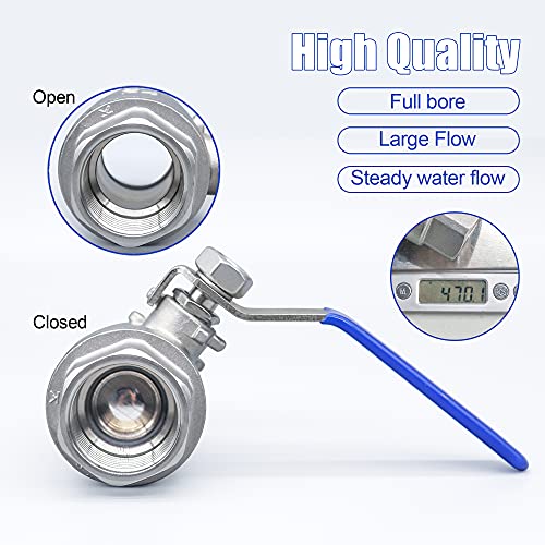 1 Inch Ball Valve, Premium 304 Stainless Steel Full Port Forged NPT ...