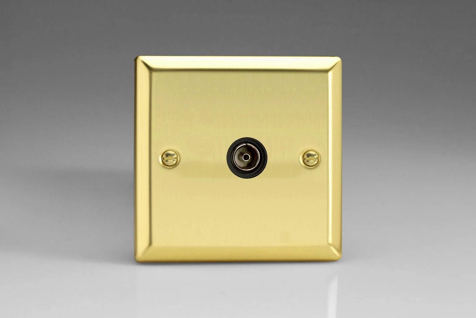 Varilight 1-Gang TV Plug Socket, Isolated Co-axial Victorian Brass ...