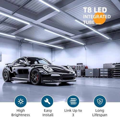 Barrina 8FT LED Shop Light, 100W 15000LM 6500K Super Bright White ...