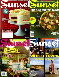 Sunset Magazine Four Issues Dec 08 - Mar 09 (New Holiday Classics, 20 ...