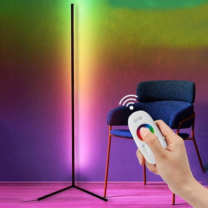 Jukmen RGB Corner Floor Lamp,LED Color Changing Floor Lamp with Remote ...