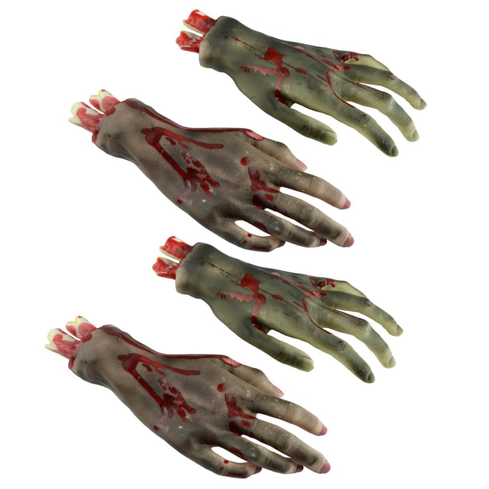 Rubber Hand Realistic Life Size Severed Halloween Skeleton Hands ...