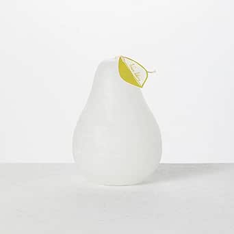 Amazon.com: Vance Kitira White Pear Shaped Timber Candle : Home & Kitchen