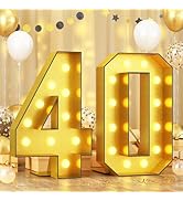 Amazon.com: Light Up Numbers 75, 4FT Marquee Light Up Numbers Gold Big ...