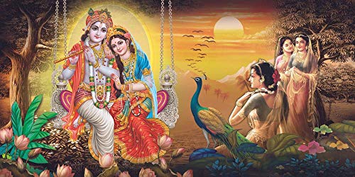 wallpics Lord Radhe Krishna Waterproof Vinyl Sticker Poster || (24X48 ...