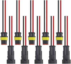 Amazon.com: XINGYHENG 10Pcs(5Pairs) 2Pin Car Electrical Connector Waterproof Male Female Wire ...