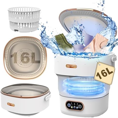 Portable Washing Machine with Spin Dryer, 16L 2Kg Mini Washing Machine ...