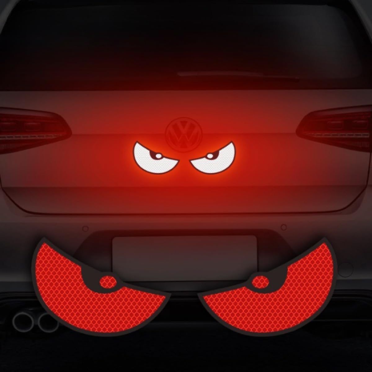 Amazon.com - Car Reflective Stickers Decals Suitable red Eye Pattern ...