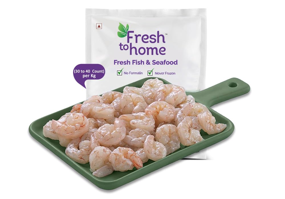 FreshToHome White Prawns/Naaran/Jinga (30 to 40 count/kg) | PUD/Peeled ...