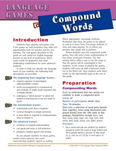 Amazon.com: ESL Language Game: Compound Words: 9780768230871: Carson ...