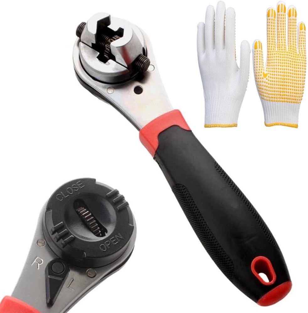 Mefape Adjustable Ratchet Wrench, Universal Socket Wrench Set ...