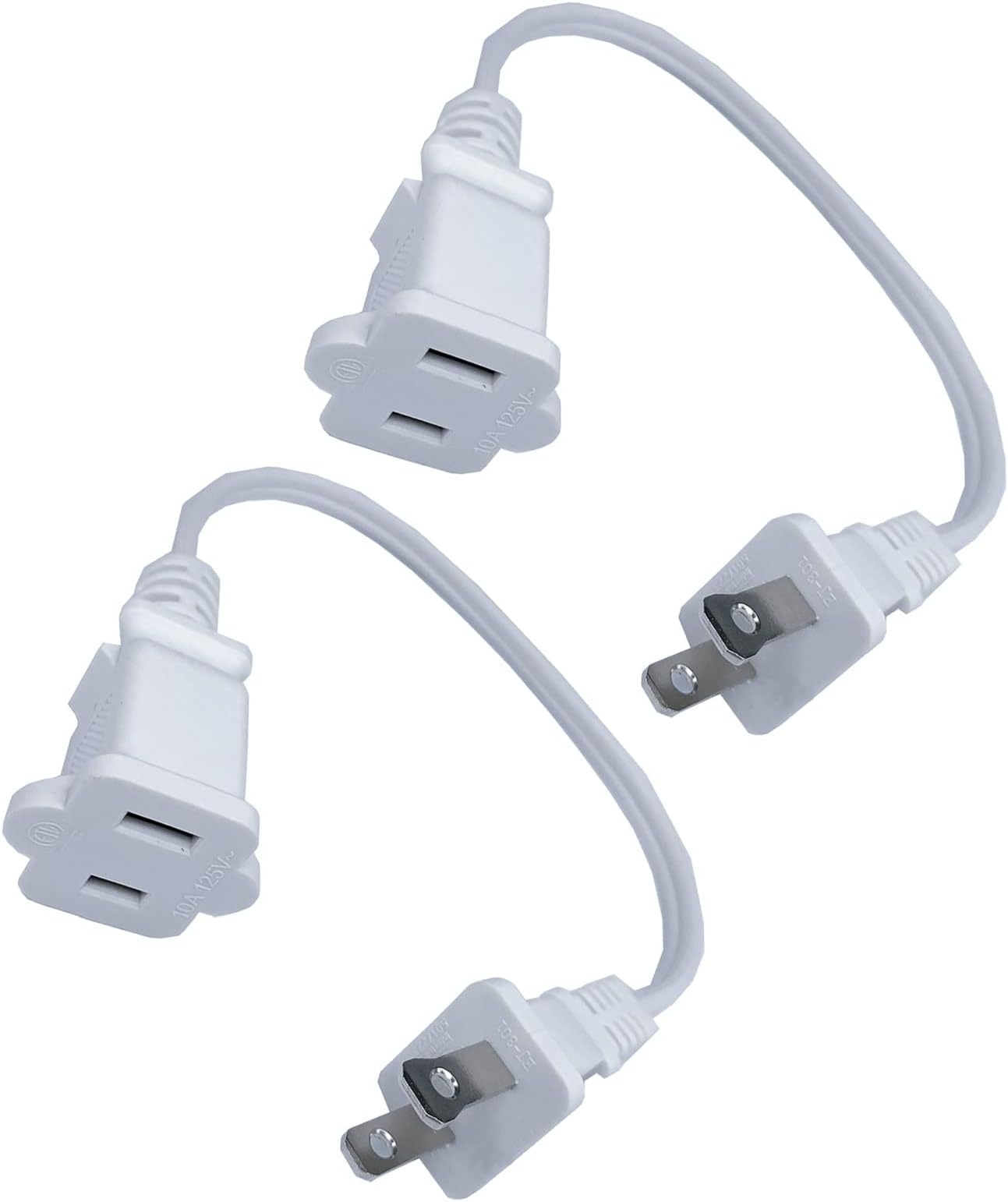 Amazon.com: PLUGTUL 1 FT Extension Cord White, 2-Pack Short Power Cord ...