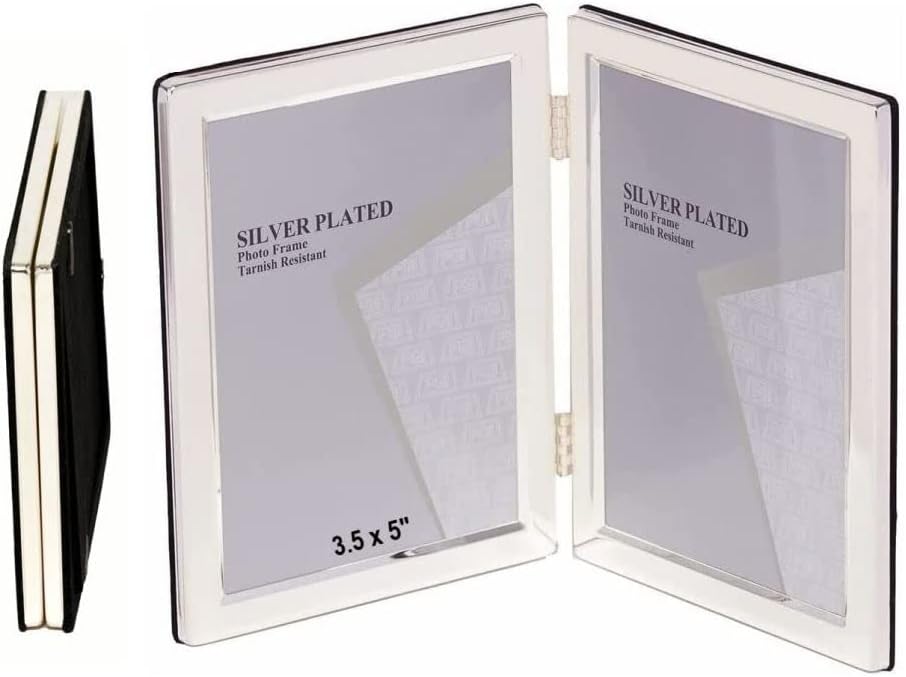 IMPRESSIONS BY JULIANA SILVER DOUBLE PHOTO FRAME FS426 2''x3'' : Amazon ...