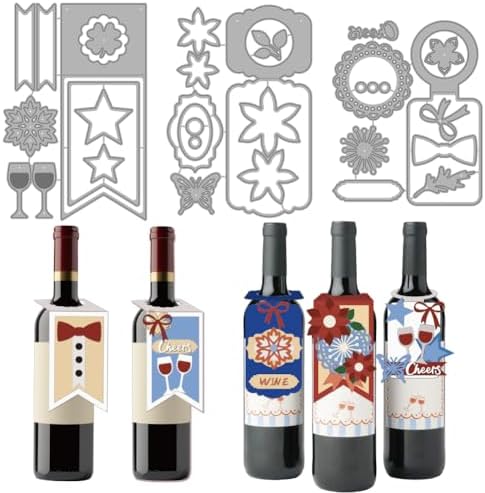 Amazon.com : MAYJOYDIY Bottle Tag Metal Cutting Dies Wine Bottle Gift ...