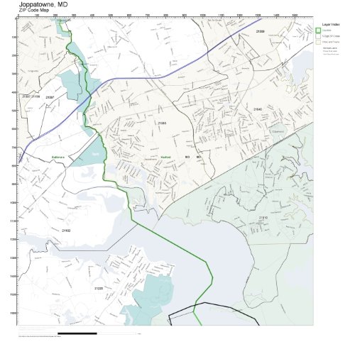 ZIP Code Wall Map of Joppatowne, MD ZIP Code Map Not Laminated: Amazon ...