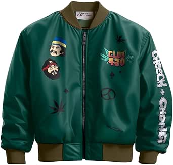 Isaac Morris Limited Cheech and Chong Mens Zip-Up Varsity Jacket Team ...